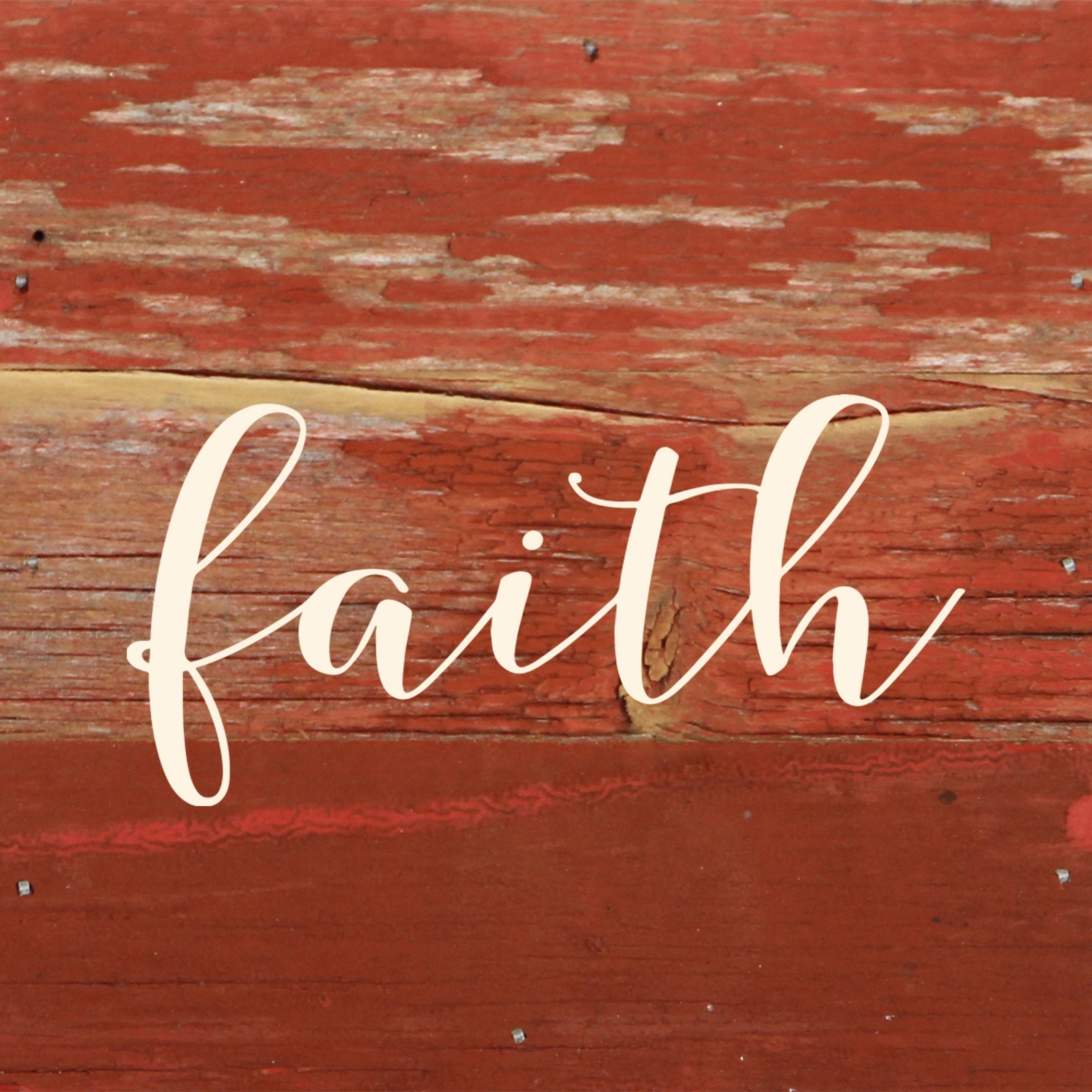 Faith (script) / 6"x6" Reclaimed Wood Sign – usastrong.IO