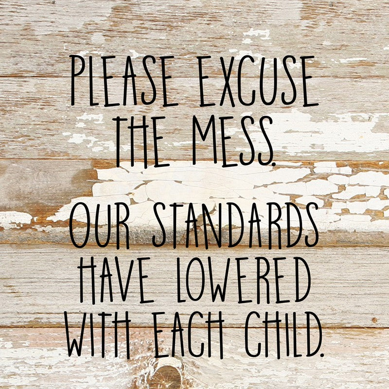 Please excuse the mess. Our standards have lowered with each child ...